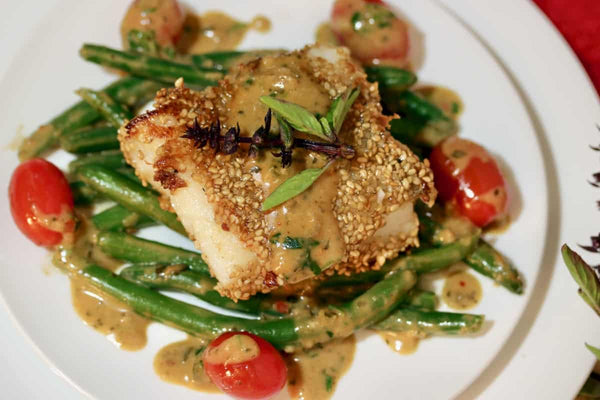 Basil Lemongrass Sesame Crusted Cod – Evilo Oils & Vinegars
