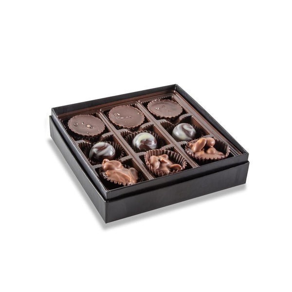 Bourbon Barrel 9 pc Assorted Chocolates – Evilo Oils & Vinegars